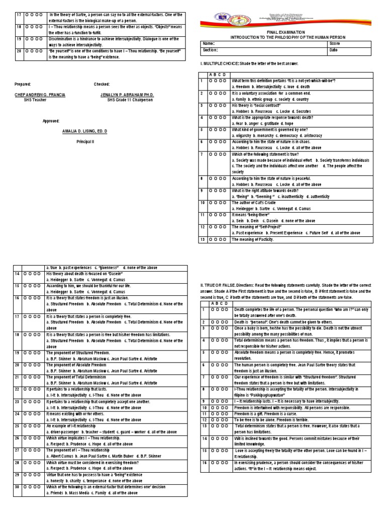 Philo Final Exam | PDF | Argument | Metaphysics