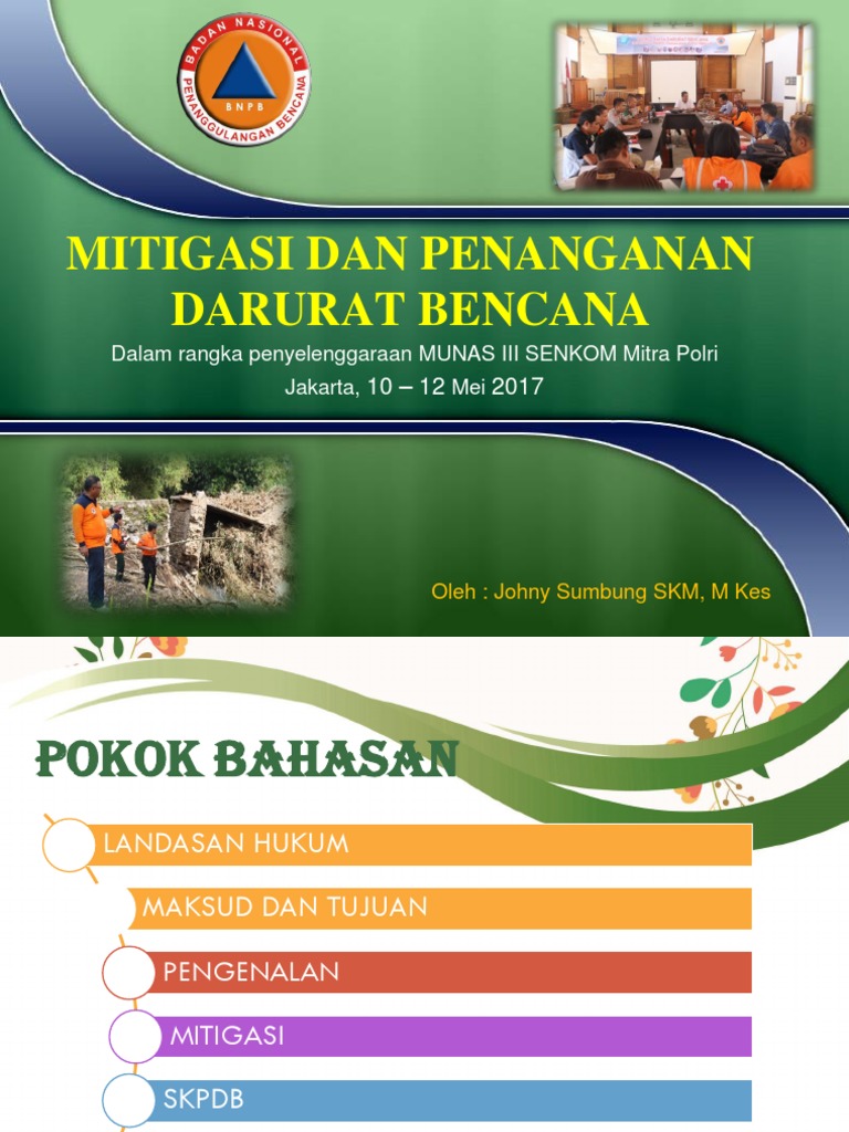 Bnpb Mitigasi Dan Penanganan Darurat Bencana