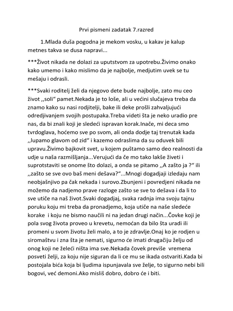 Prvi Pismeni Zadatak 7 | PDF