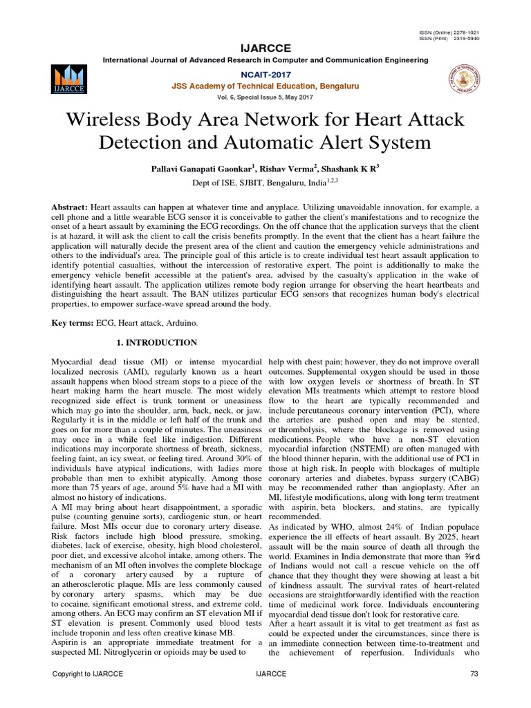 Ijarcce-Ncait 20 | PDF | Percutaneous Coronary Intervention | Myocardial Infarction