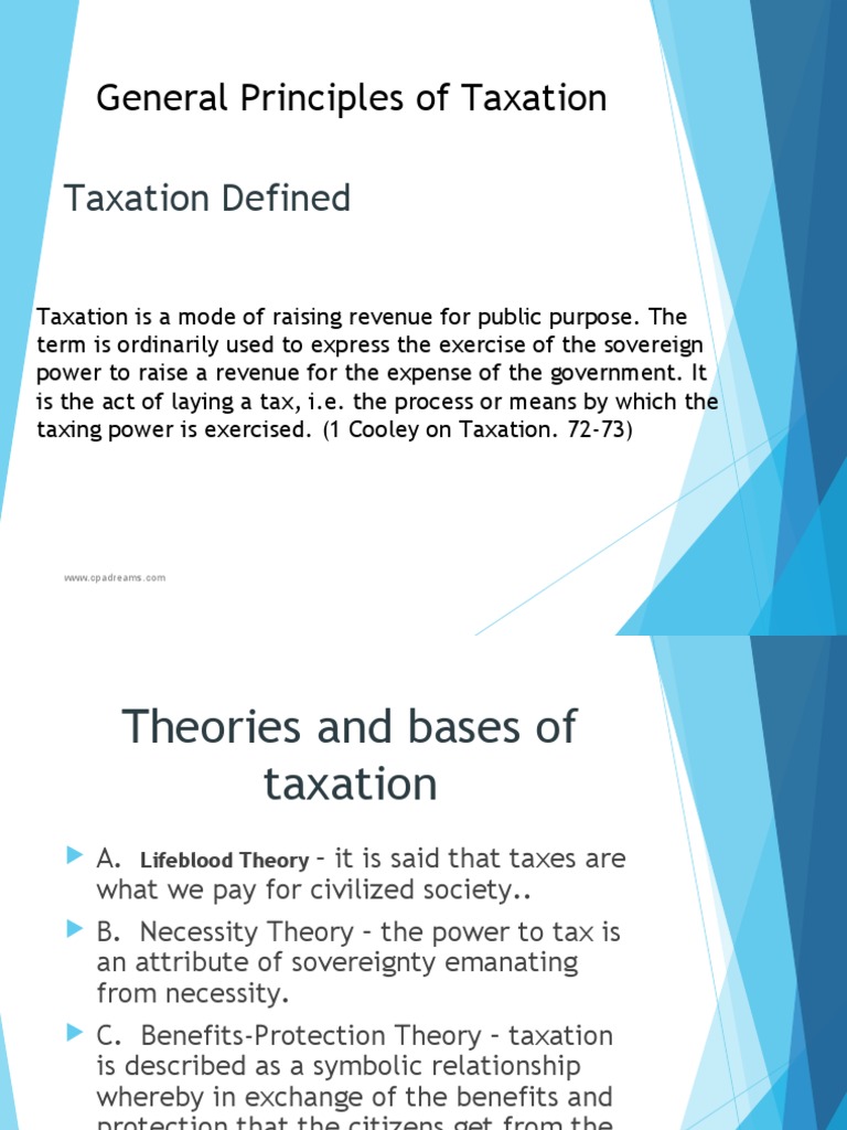 General Principles of Taxation | Taxpayer | Inheritance Tax