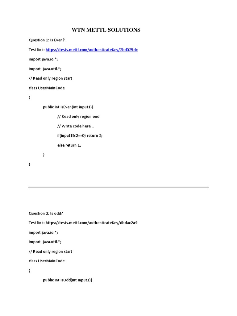 Mettl Solutions | PDF | Software Engineering | Notation