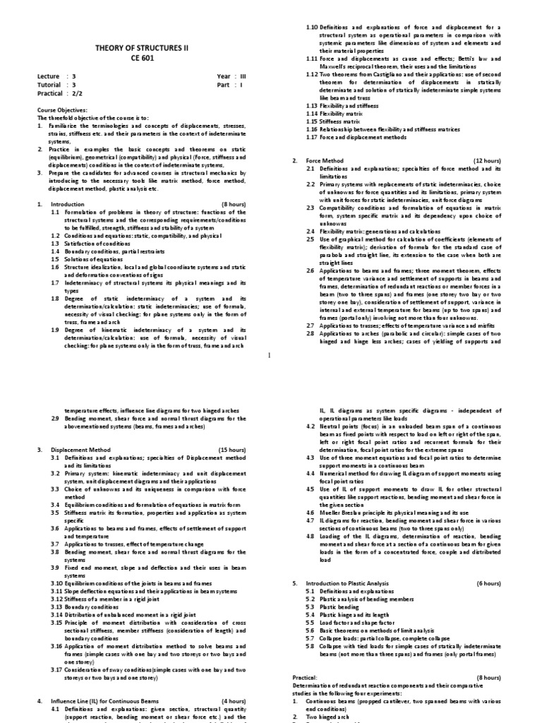 Force and displacement methods for structural analysis | PDF | Beam ...