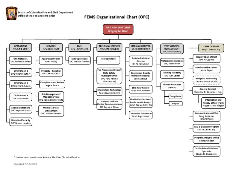 FEMS Organizational Chart - OfC 071318 | PDF | Business | Accountability