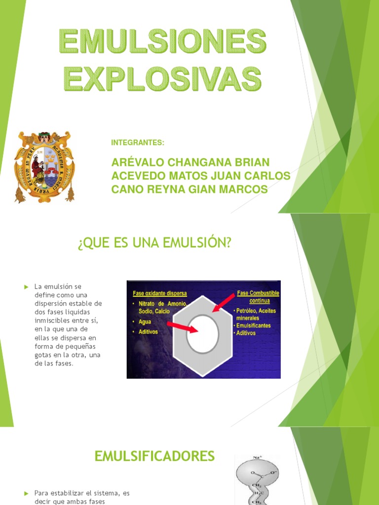 EMULSIONES | PDF | Material explosivo | Emulsión