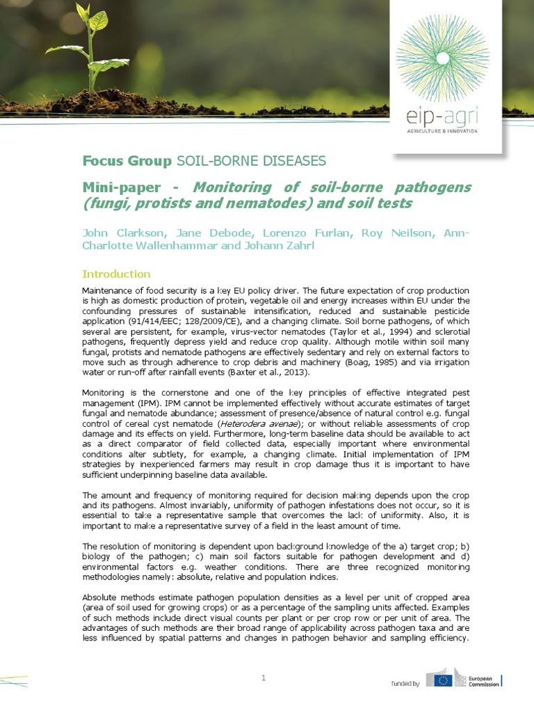 Monitoring of Soil-Borne Pathogens (Fungi, Protists and Nematodes) and ...