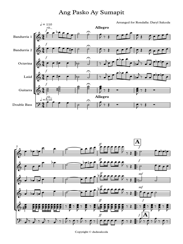 Ang Pasko Ay Sumapit - Full Score | PDF