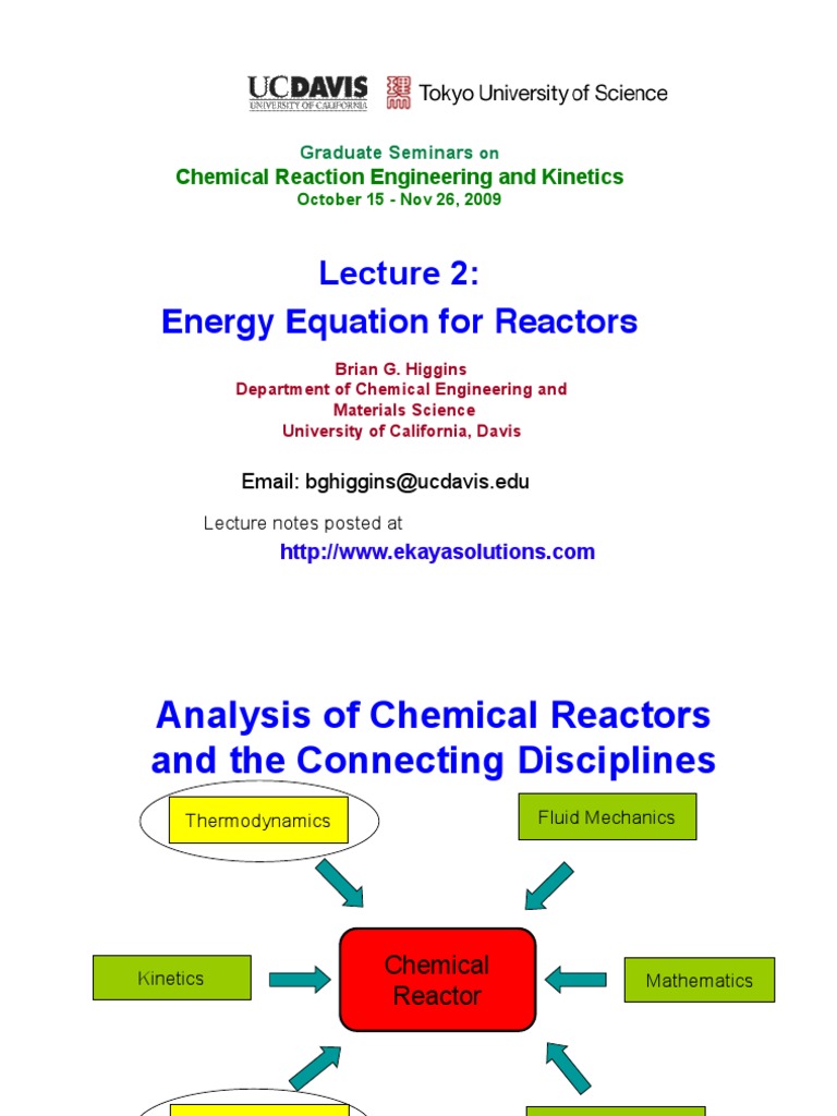 CSTR and Batch Reactor Energy Balances | PDF | Chemical Reactor | Enthalpy