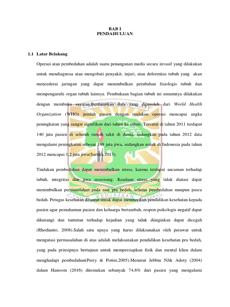 Latar Belakang Operasi Pembedahan | PDF