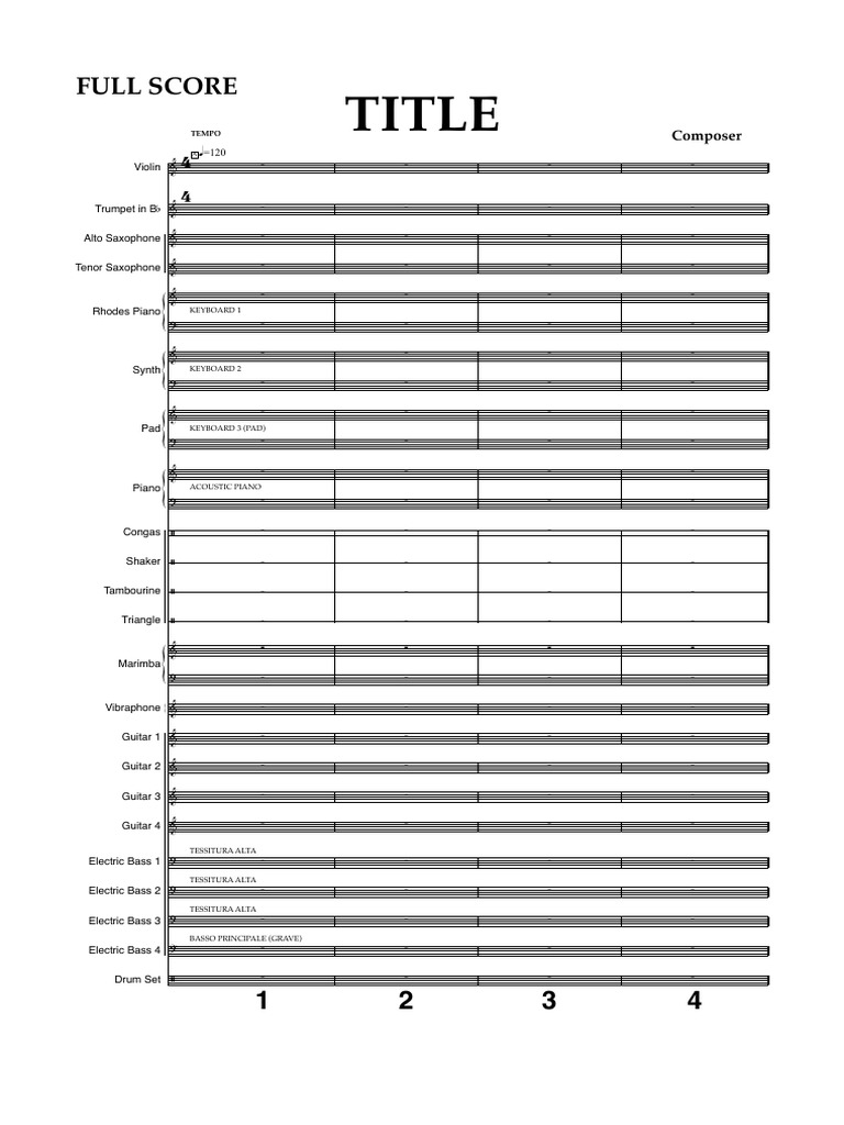 Jazz Orchestra Template - Full Score PDF | PDF | Classical Music | Jazz