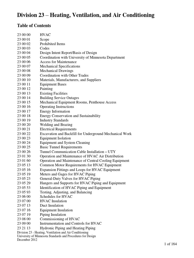 Division 23 HVAC Specifications Guide | PDF | Hvac | Valve