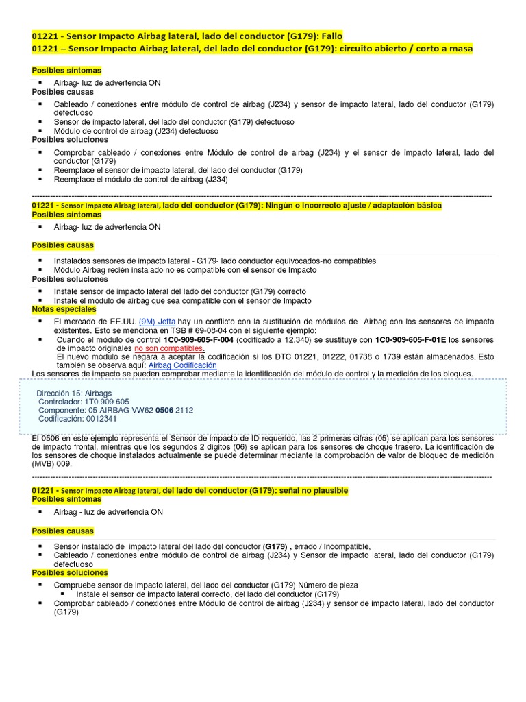 202 DTC 01221 | PDF | Airbag | Transporte
