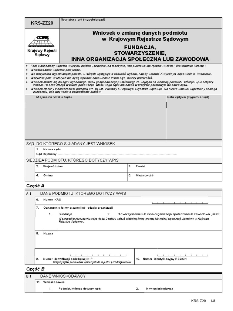 Krs Form z20 | PDF