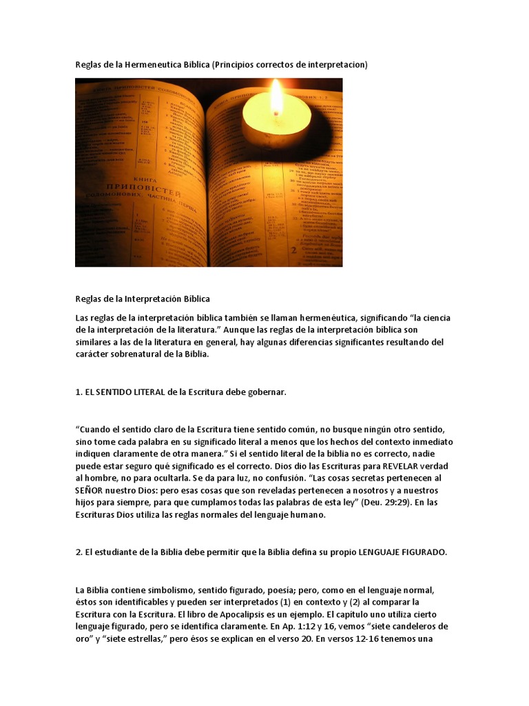 Reglas de La Hermeneutica Biblica | PDF | Biblia | Salvación