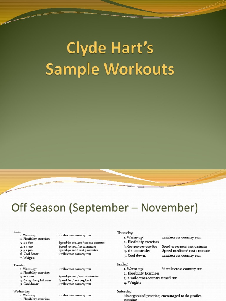 Hart Sample Workouts | PDF | Running | Athletics