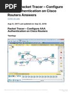 7.2.6 Packet Tracer - Configure Local AAA For Console and VTY Access | PDF | Router (Computing ...