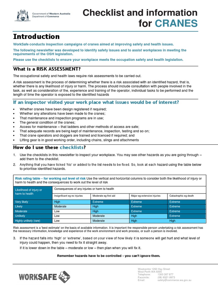 What Should Be On Your Crane Safety Checklist? – WDXO