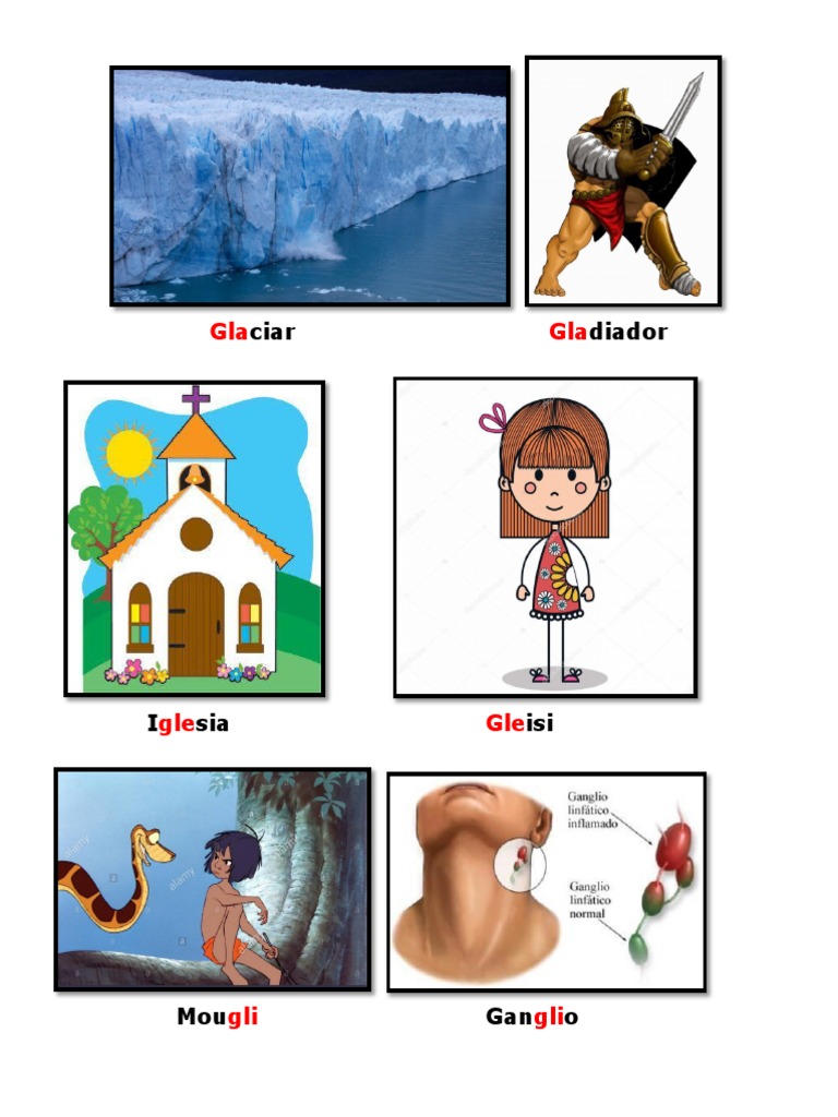 Palabras Con Gla, Gle, Gli | PDF