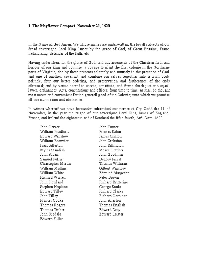 Mayflower Compact | PDF