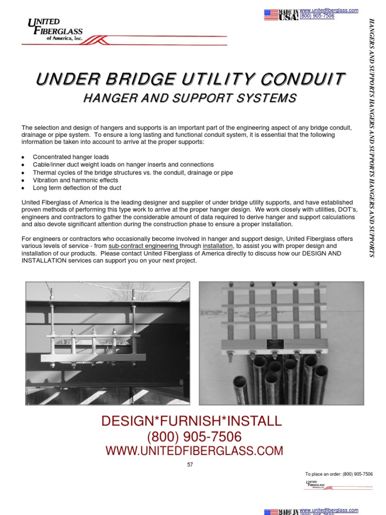 Under Bridge Conduit Hanger Solutions | PDF | Fiberglass | Pipe (Fluid ...