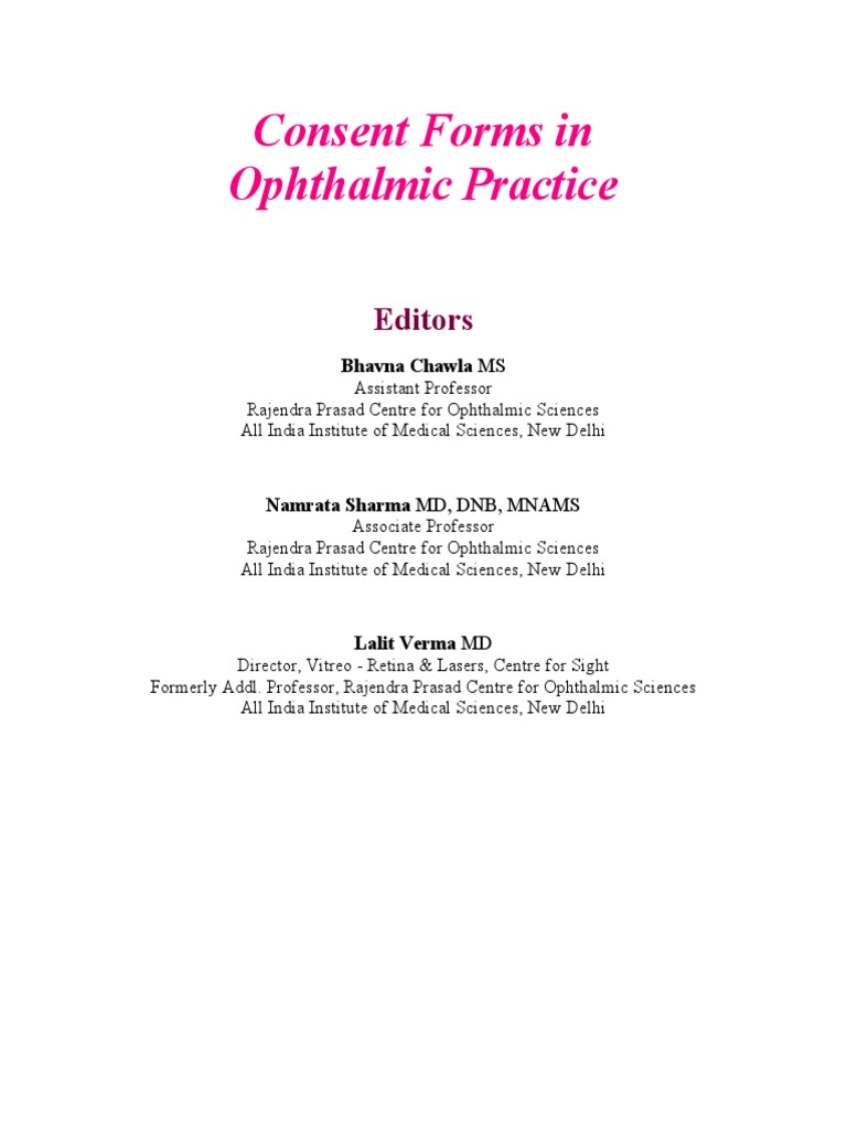 Consent Forms | PDF | Visual Impairment | Ophthalmology