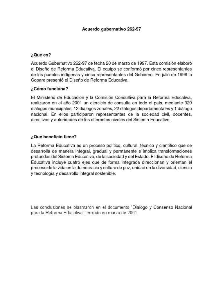 Acuerdo Gubernativo 262 | PDF | Guatemala | Democracia