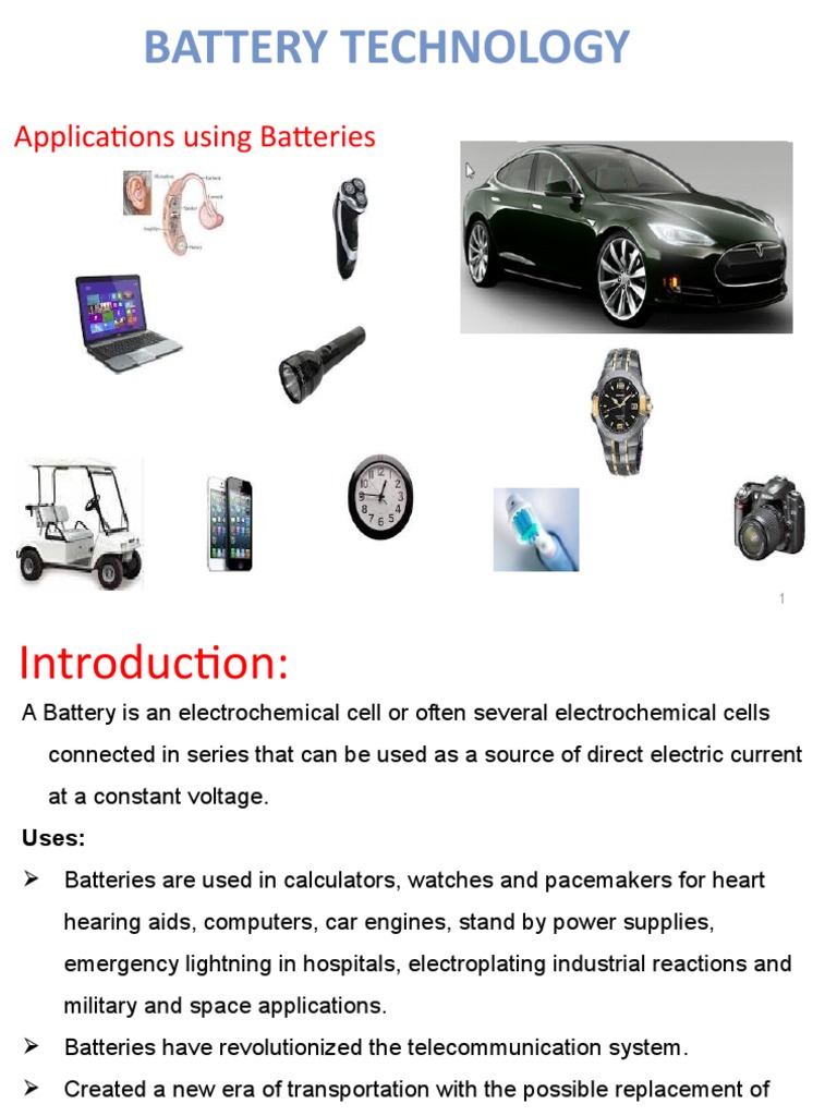 Overview of Battery Applications and Types | PDF | Lithium Ion Battery ...
