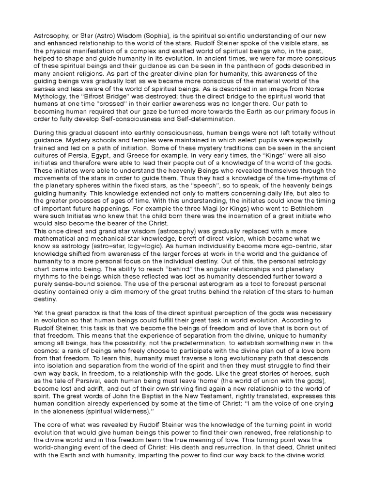 Astrosophy: Spiritual Star Wisdom | PDF | Rudolf Steiner | Free Will