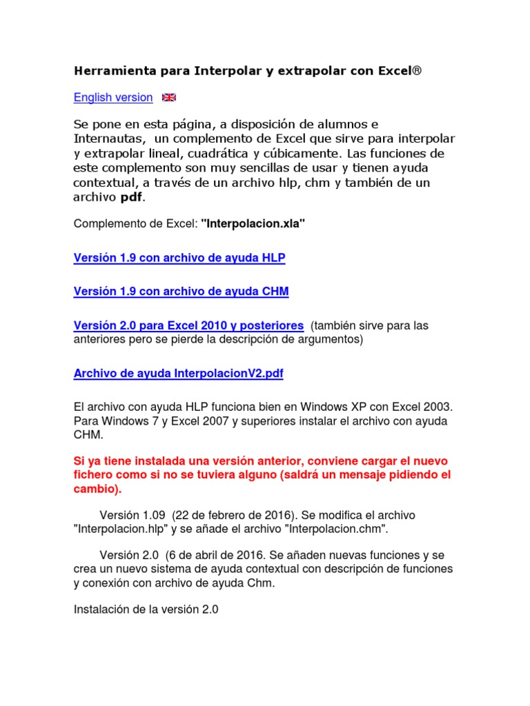 Herramienta Para Interpolar y Extrapolar Con Excel | Spline ...