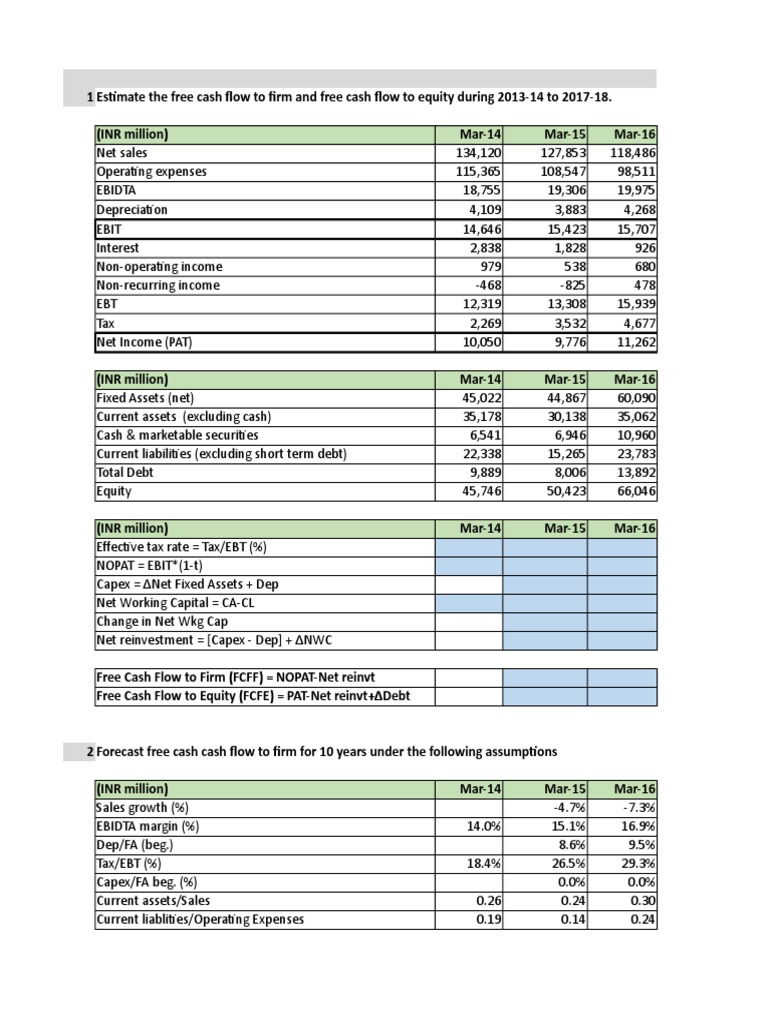 DCF Valuation Exercise | PDF | Cost Of Capital | Free Cash Flow