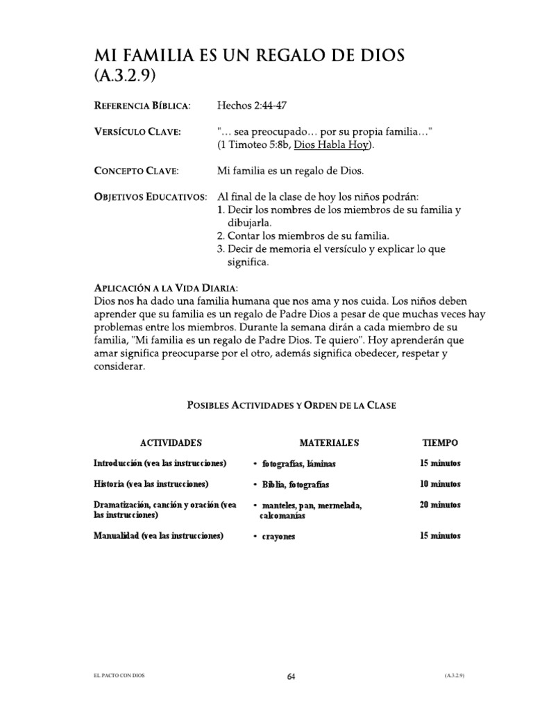 Mi Familia Un Regalo De Dios Pdf