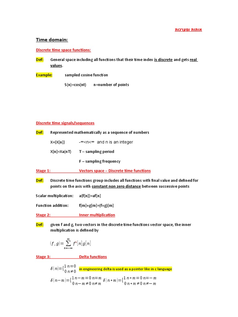 Signals and Systems Lecture 1 | PDF | Algebra | Vector Space