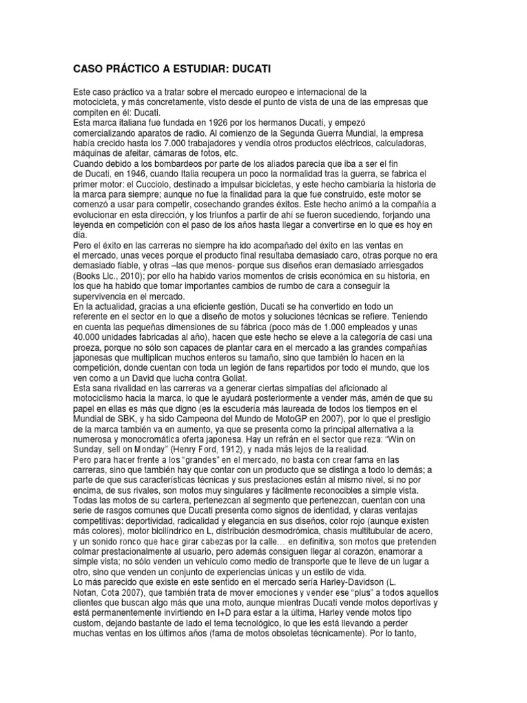 Caso DUCATI Motos | PDF | Marca | Motocicleta