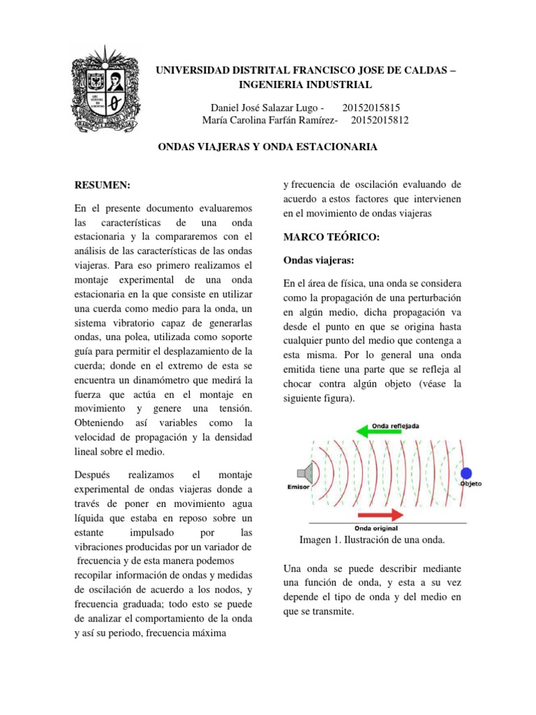 Ondas Viajeras, Ondas Estacionacionarias | PDF | Olas | Frecuencia