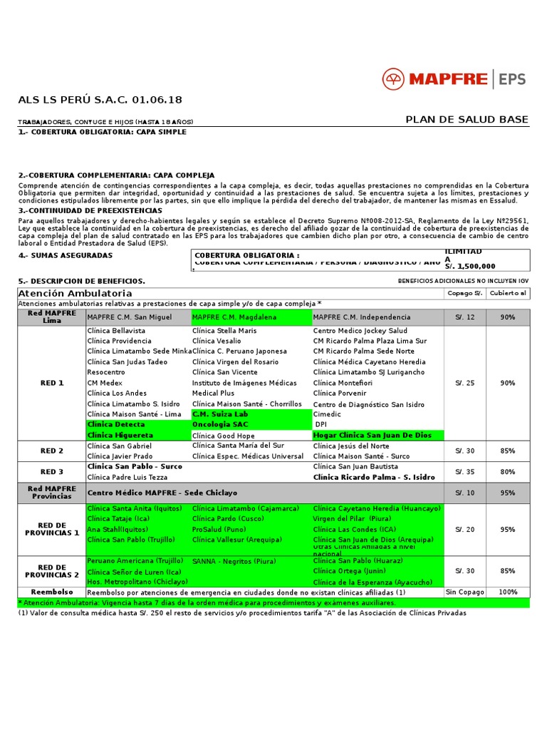 Poliza Eps Mapfre 2018 2019 | PDF | Cuidado de la salud | Enfermedades ...