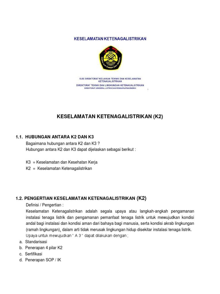 Keselamatan Ketenagalistrikan K2 Pdf Pdf