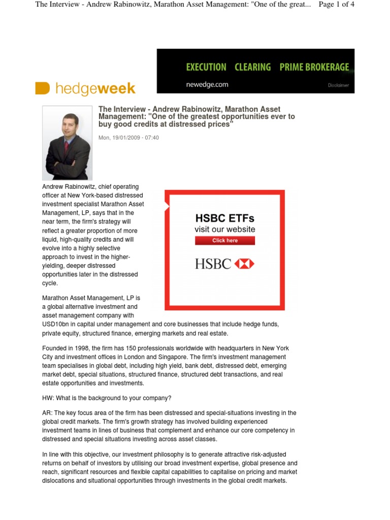 Andrew Rabinowitz Marathon Asset Management | PDF | Investment ...