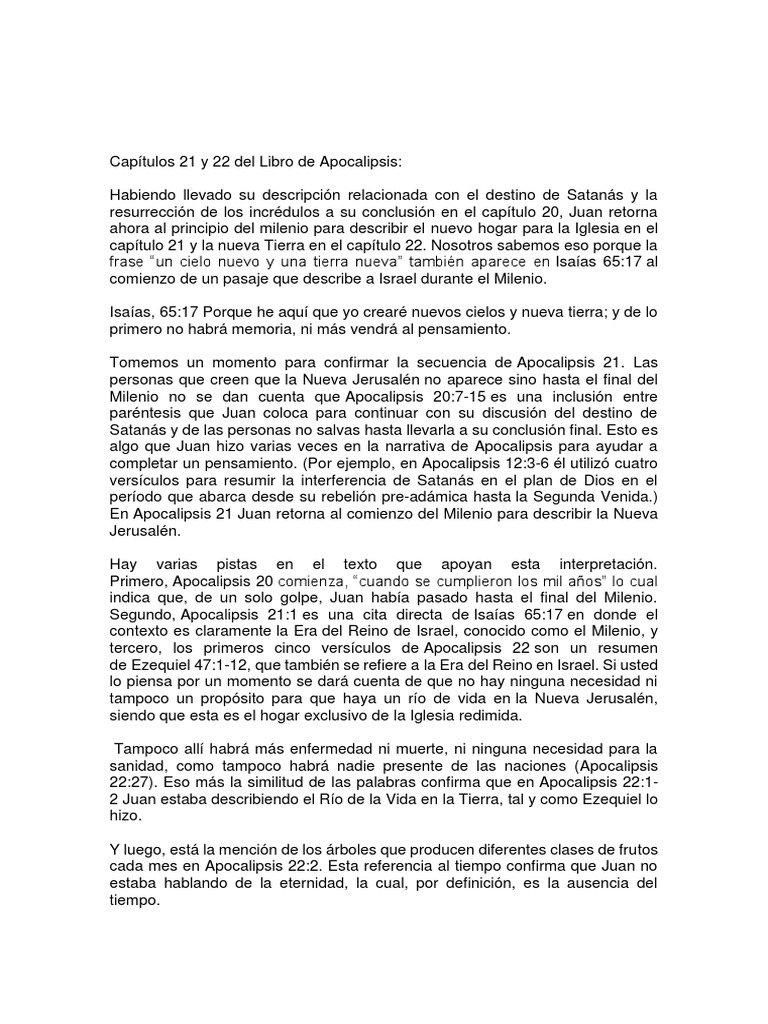 Libro de Apocalipsis - Capitulos 21 y 22 | PDF | Libro de revelación ...