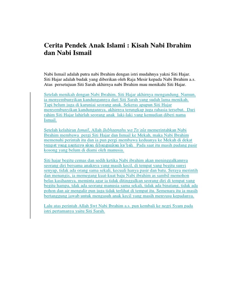 Cerita Pendek Anak Islami | PDF