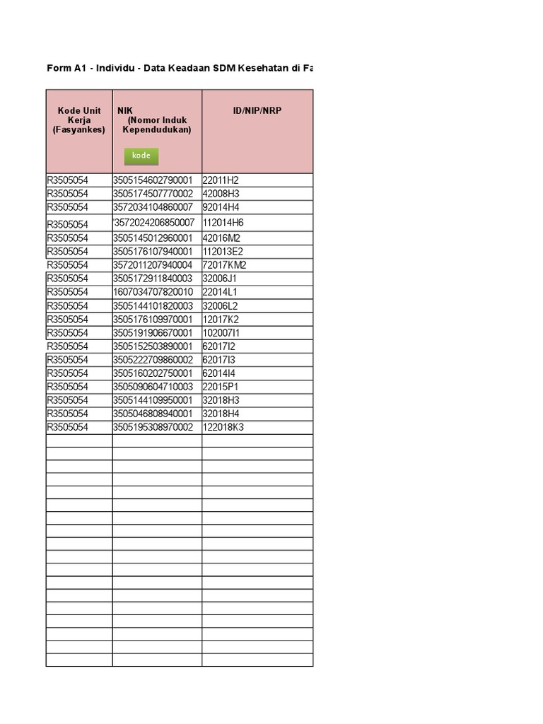 Formulir Surveilans ILO VK | PDF