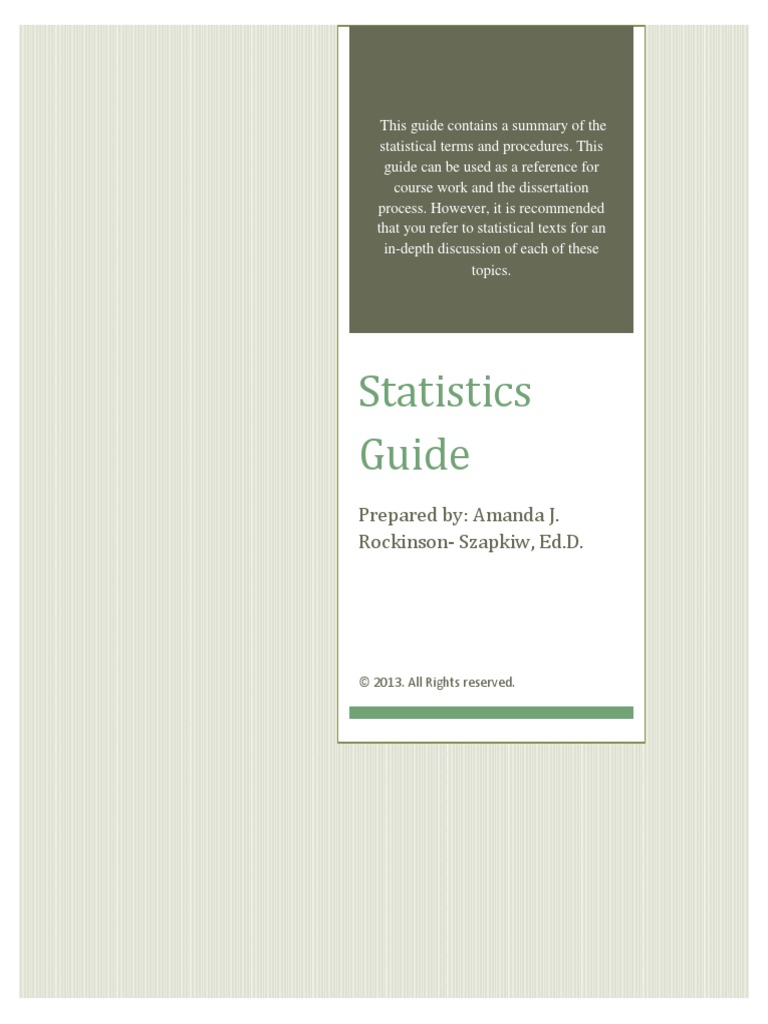 Statistics Guide | PDF | Type I And Type Ii Errors | Statistical ...