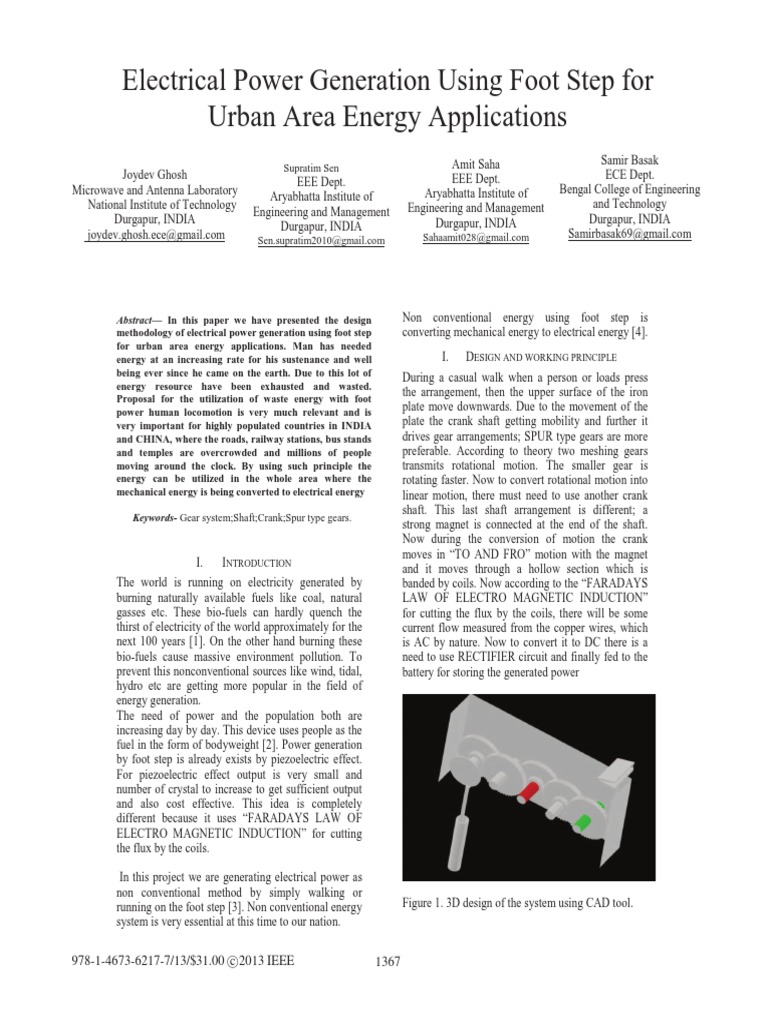 Foot Step Generation PDF | PDF | Electromagnetic Induction | Inductor