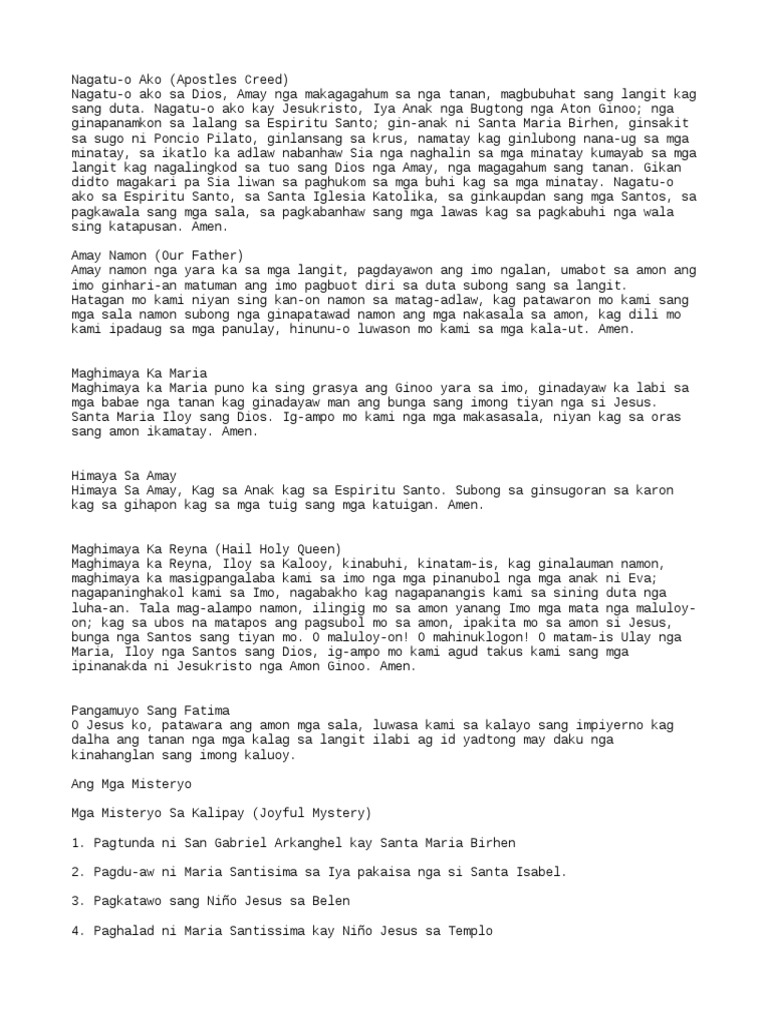 Hiligaynon Novena Prayer | PDF