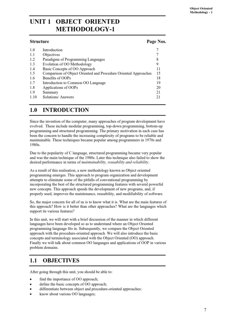 Object Oriented Technology Pdf Object Oriented Programming Class Computer Programming