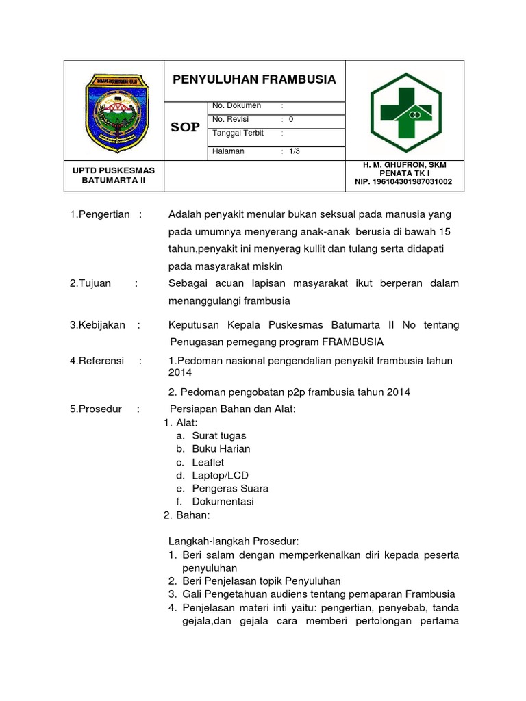 Sop Penyuluhan Frambusia | PDF