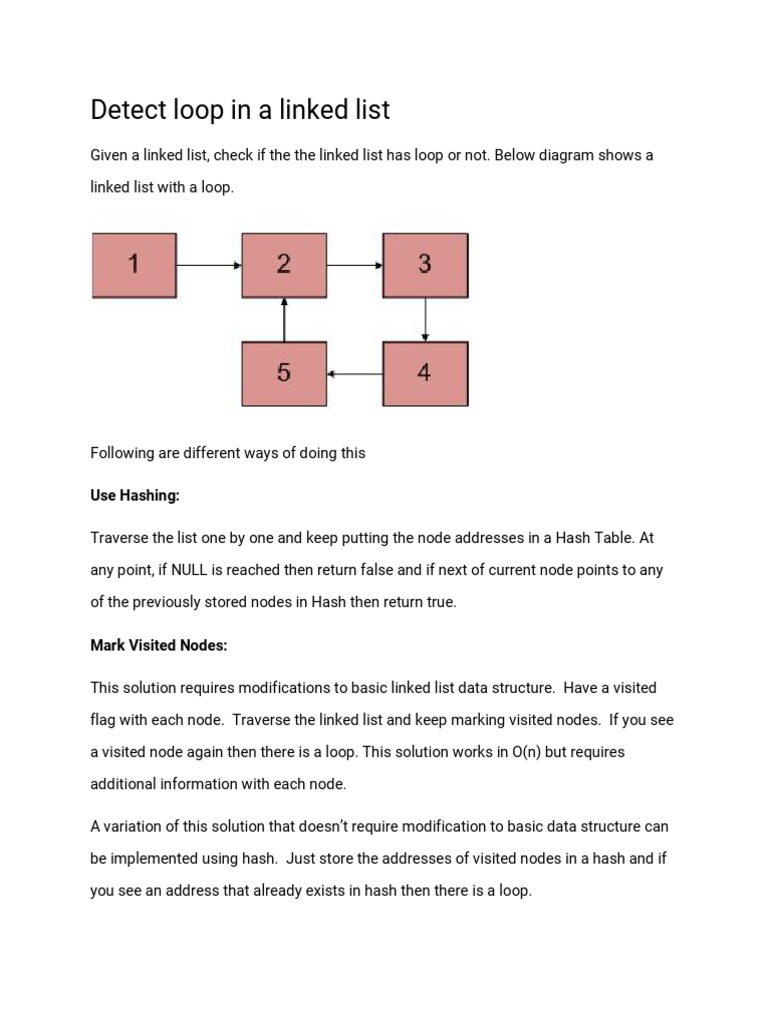 Detect Loop in A Linked List | PDF | Philosophy | Teaching Methods ... Detect Loop in A Linked List | PDF | Philosophy | Teaching Methods ...