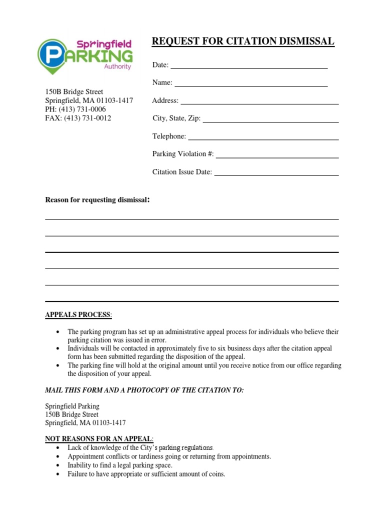 Request For Citation Dismissal | PDF