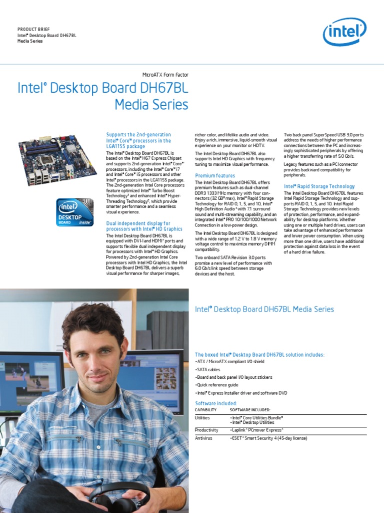 Intel Desktop Board Dh67Bl Media Series: Microatx Form Factor | PDF ...