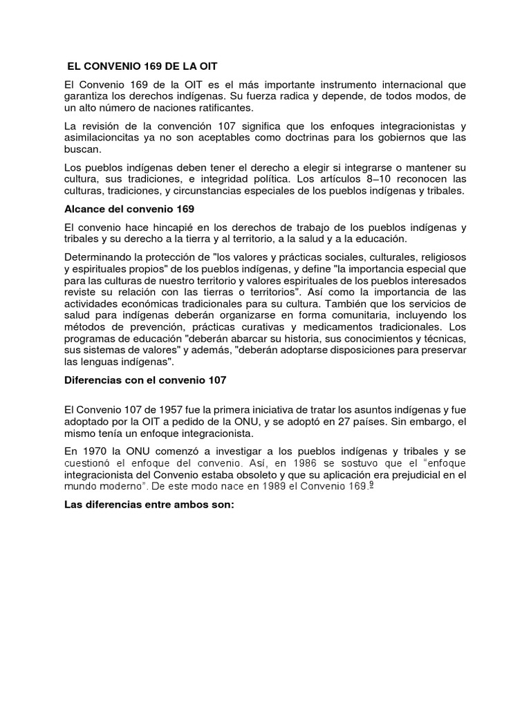 Convenio 169 Oit | PDF