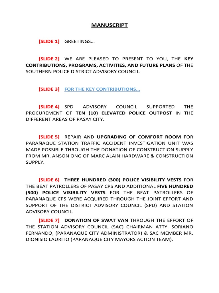 SPD Advisory Council Achievements and Future Plans | PDF | Law ...